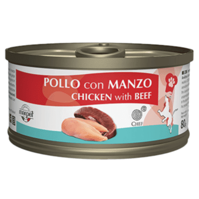 מעדן שף עוף ובקר 80 גרם - PetKiss